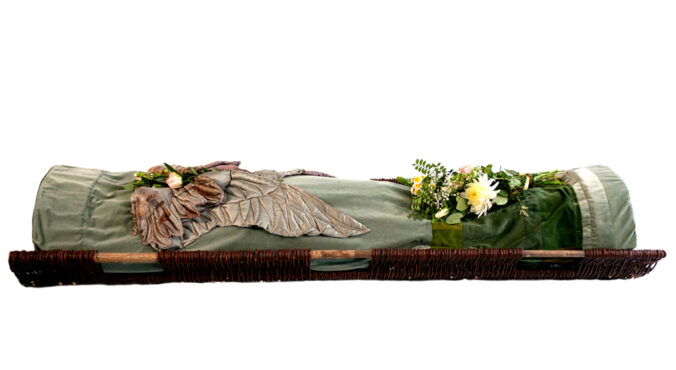 A Sacred Wings shroud is a burial cloth made to wrap the body in place ...